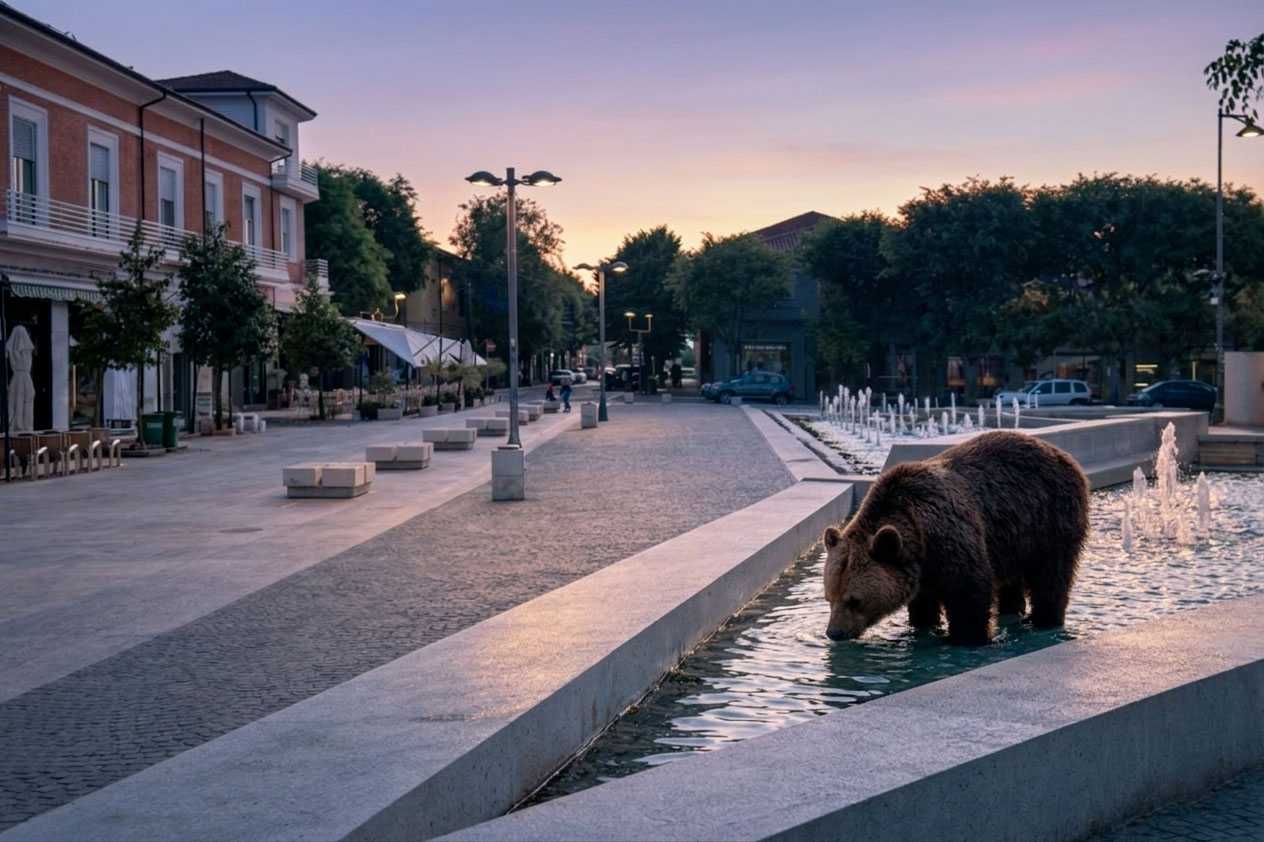 Incredibile incontro alle prime luci dell'alba: orso marsicano beve ...